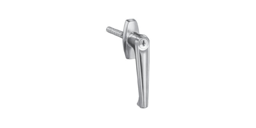 Door Handle Lock, Polished Dull Chrome, Disc Tumbler Key, 5-1/4 in. L ...