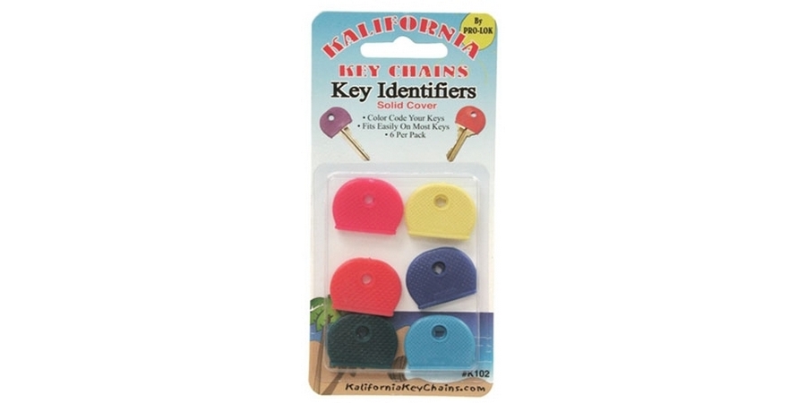 Key Identifier, Solid Cover, Soft Rubber Cap, 6 each per Card