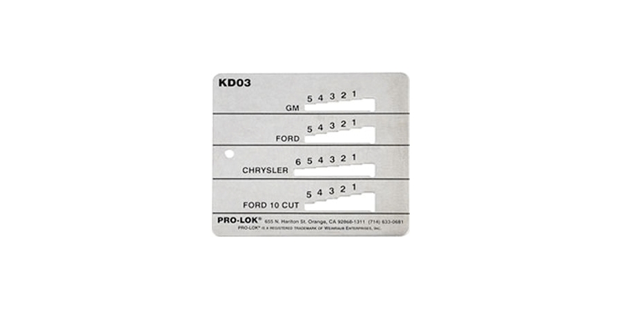 Key Decoder, For Use With GM, Ford, Chrysler and Ford 10-Cut Keys
