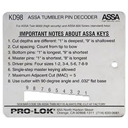 KD98 - PRO-LOK - Key Decoder, Stainless | Anixter