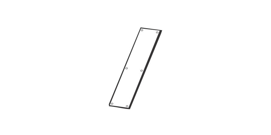 Door Lock Push Plate, Satin Anodized Aluminum, Aluminum, 4 in. W, 16 in. H