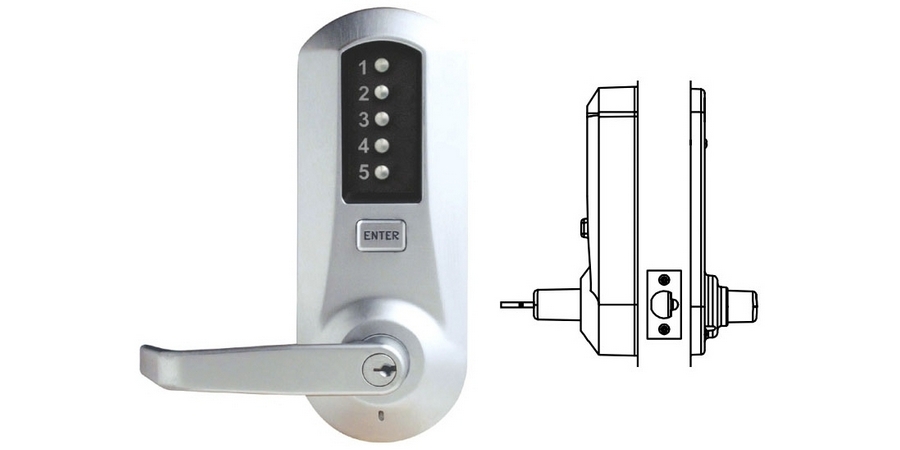 Mechanical Pushbutton Lock, ANSI: Grade 1, Function: Storeroom Lock ...