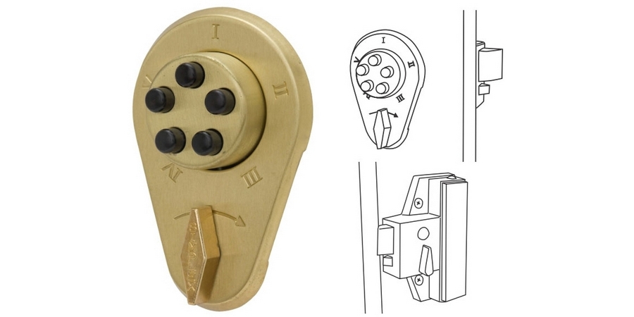 Tubular Mechanical Pushbutton Lock, ANSI: Grade 2, Function: Deadlatch ...