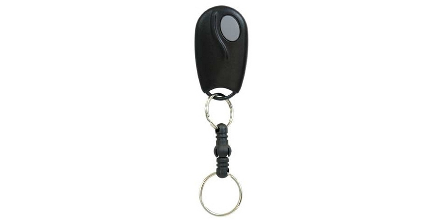 Key Ring Transmitter, Dimensions: WxHxD: 1.25 x 2.25 x 0.48 in., 3 V