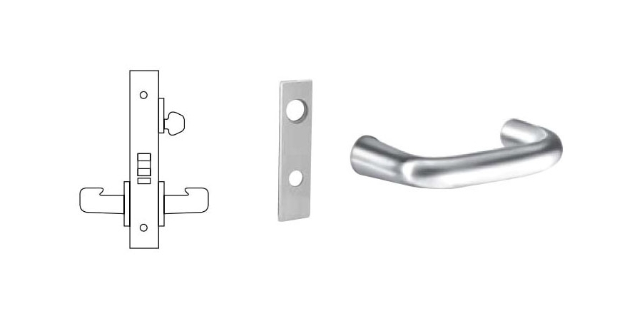 Mortise Door Lock, Right Hand, 2" Width x 8" Height Wrought Escutcheon ...