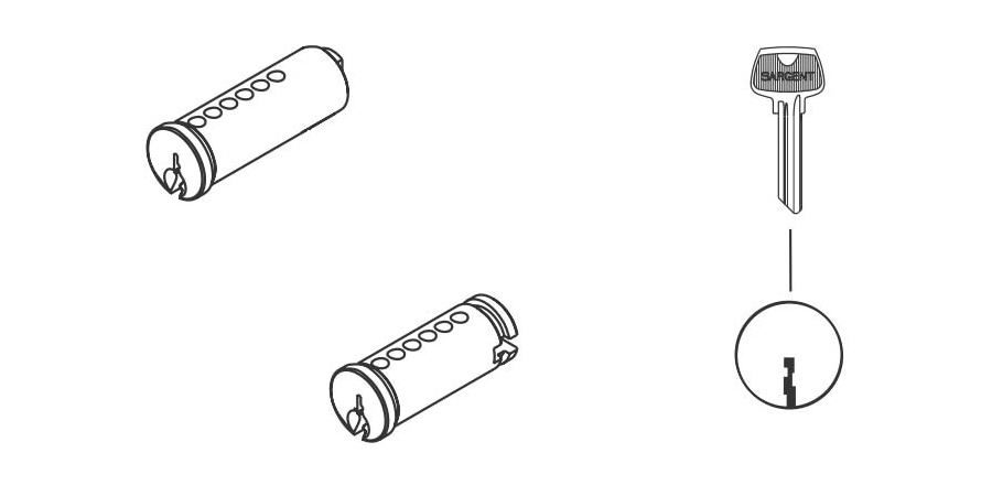 Mortise Cylinder Lock Plug, 6-Pin, 1-1/8" Length Cylinder, LF Keyway ...
