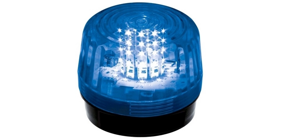 LED Strobe Light, 150 mA, Blue, 9 to 15 VDC, 3-15/16 in. Dia, 120 fpm ...