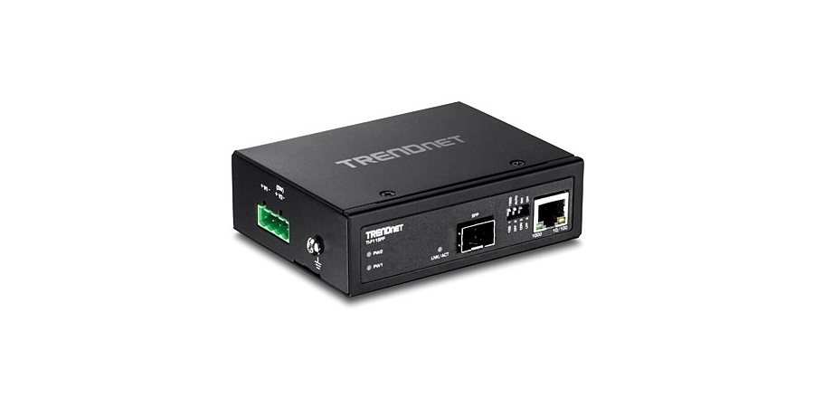 Media Converter, Conversion: Copper to Fiber, 2-Port, (1) RJ45, (1) SFP ...