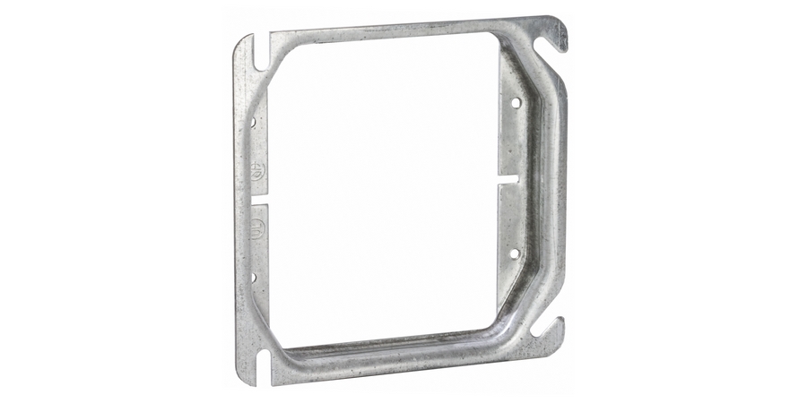 Outlet Box Cover, Steel, Mud Ring, Number of Gangs 1, Square, W x H 4 x ...