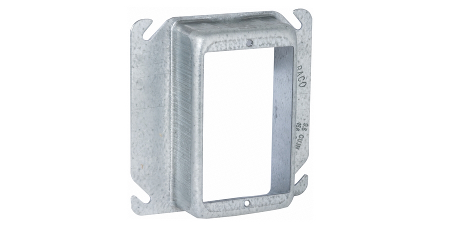 Outlet Box Cover, Steel, Mud Ring, Number of Gangs 1, Square, W x H 4 x ...