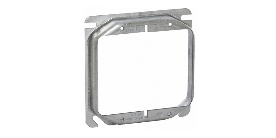 Outlet Box Cover, Steel, Mud Ring, Number of Gangs 1, Square, W x H 4 x ...