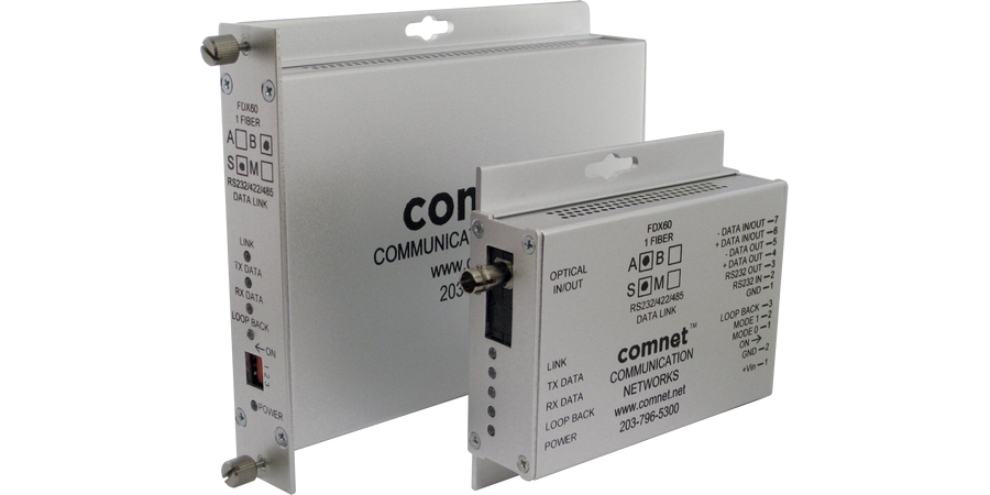 Data Transceiver, 1-Port, ST Optical, Terminal Block Power and Data ...