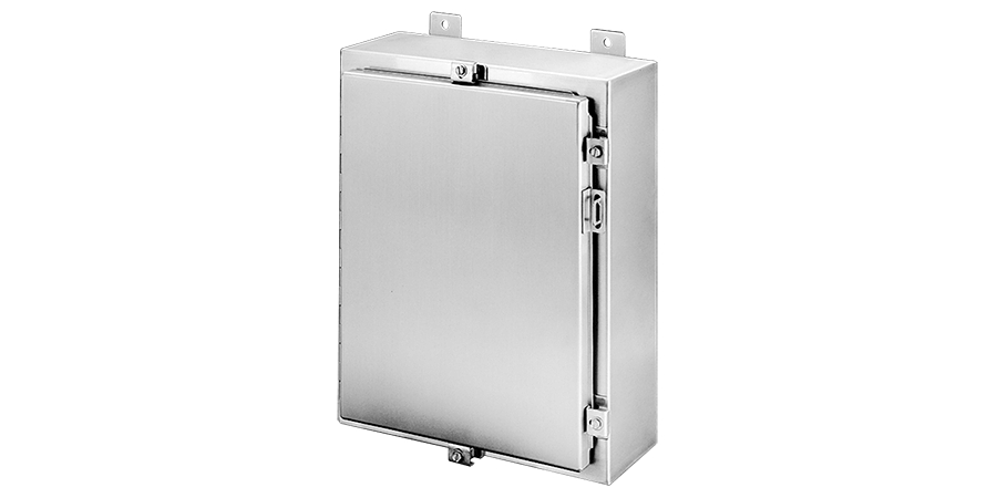 Wall Mount Enclosure, 14 ga. Body thk, Unpainted, Continuous Hinge, 12 ...