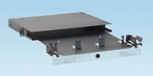 Fiber Optic Enclosure, Black, Steel, 1U Rack, Rack Mount
