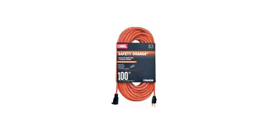 Power Cord, 125VAC, 13A, Orange, Copper, 3 Conductors, Male to Female ...