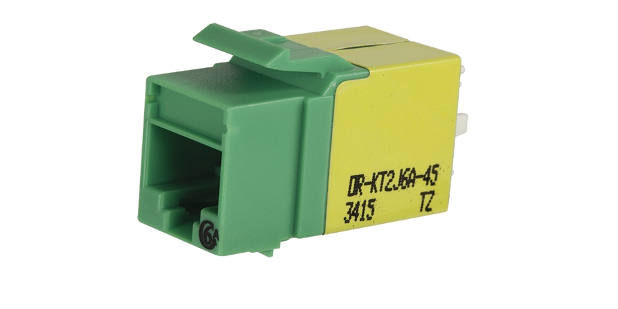 Keystone Jack, Cat 6A, 1 Port, Unshielded, Termination Lacing Cap ...