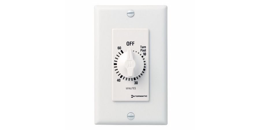 Spring Wound Countdown Timer, 20 A, White, Single Pole Style, 60 min ...
