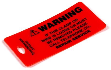 Ground Wire Tag, 1-1/2 in. L, 3 in. W, Polyethylene, Black