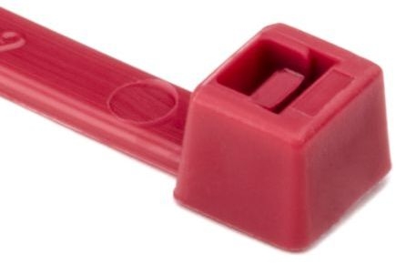 Cable Tie, Red, 12 in. L, 0.18 in. W, 0.06 in., 3.15 in., 50 lb ...