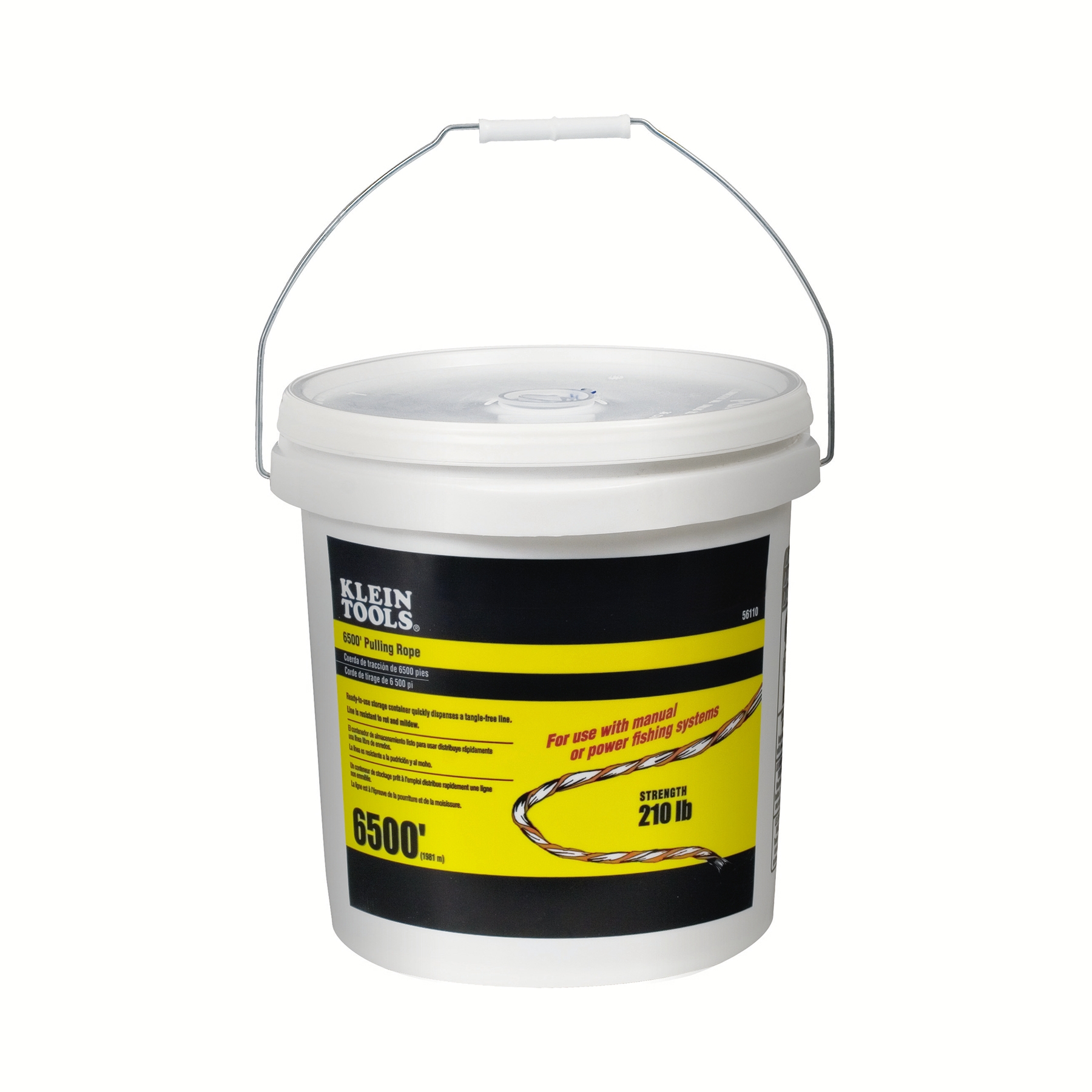 Pull Line, Orange/White, Polypropylene, 11 lb.
