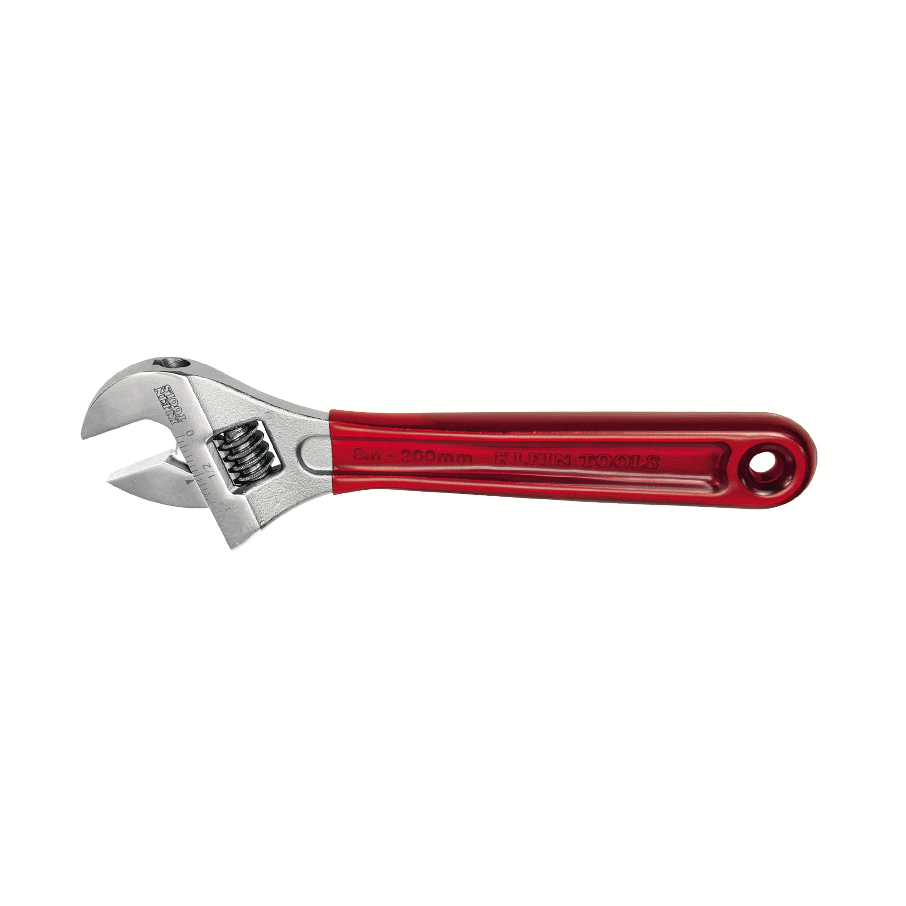 WRENCH, ADJ, 8" EXTRA CAPACITY, RED DIP HDL, ALLOY STEEL, JAW 1.125"