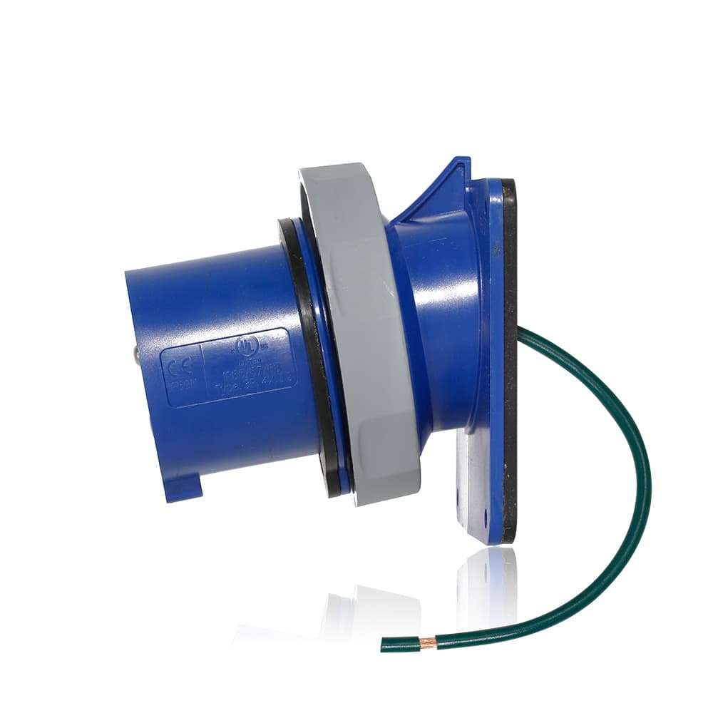 Pin and Sleeve Inlet,30 A,Blue,PBT,4 Conductor Pole,5 Port Wire,3 ...