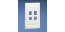 Faceplate, White, ABS, 4 Ports, 1 Gang, Width 2.75 in. (69.85mm ...
