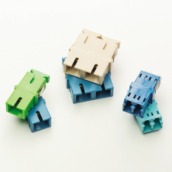 ADAPTER, LC DUPLEX, MM, NO FLANGE, BEIGE, 1/PKG