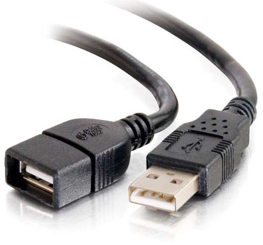 Extension Cable,USB Cable,L: 9.8 ft.,Black,28 AWG,Copper Conductor,PVC ...