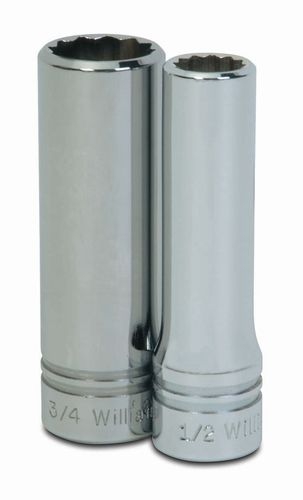 Socket, Round Head, 1/2 in. Drive, Metal, 3-1/4 in. OAL, High Polished ...