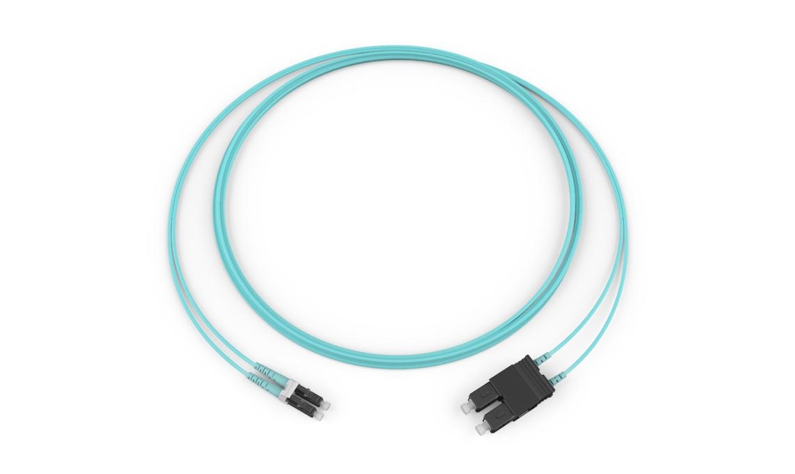 Fiber Optic Jumper, 2 Fiber, LC PC Duplex, SC PC Duplex, OM1 MM, Orange ...