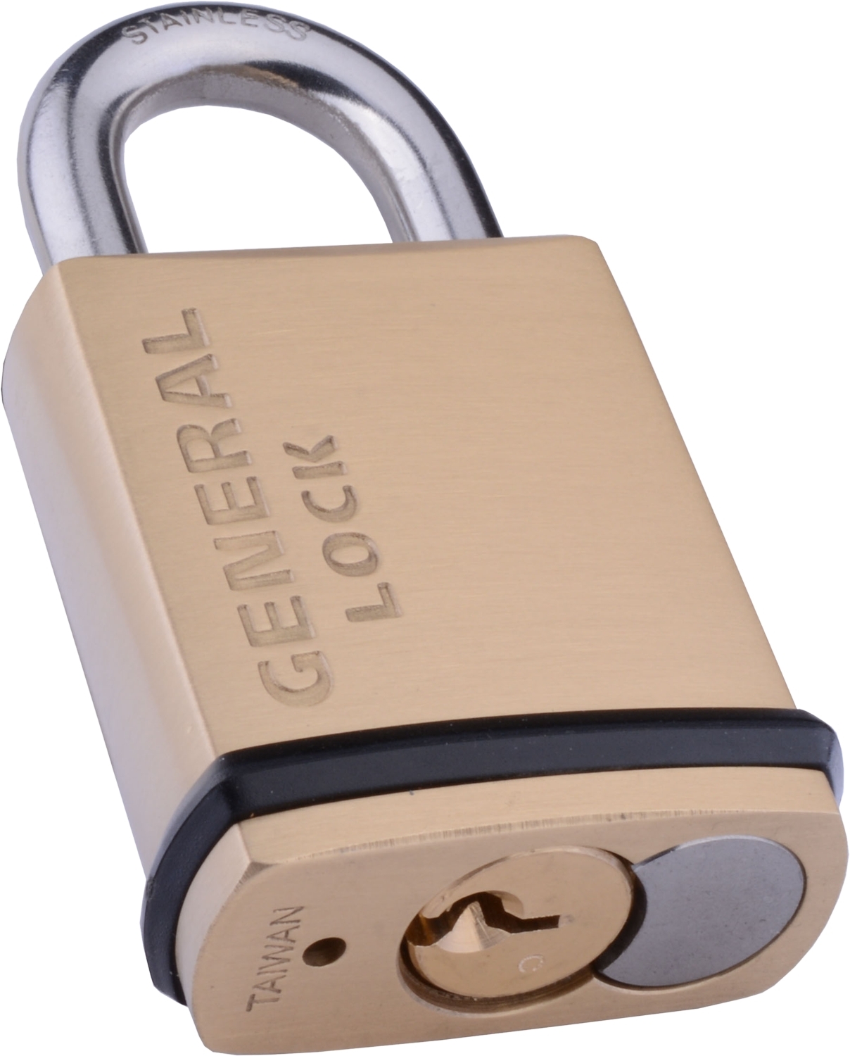 Padlock, 5/16 in. Shackle, Brass, Pin Tumbler Locking