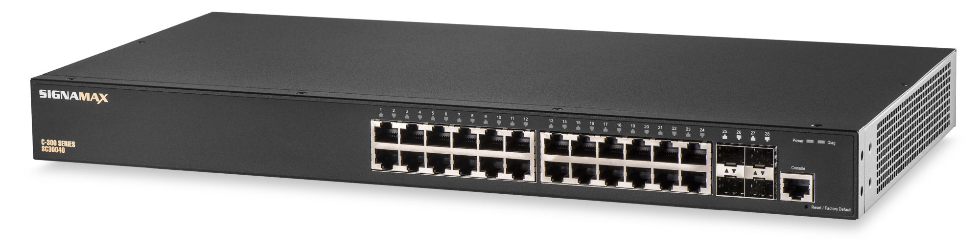 Ethernet Switch, 28-Port, (24) 10/100/1000 RJ45, (4) SFP Port ...