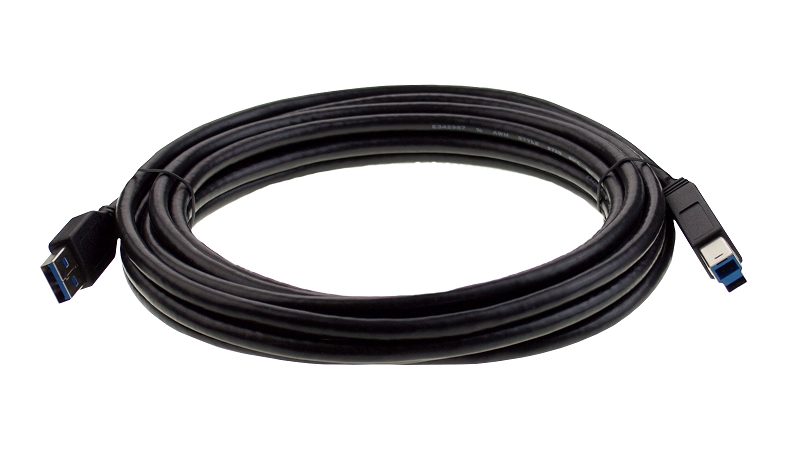Audio/Visual Cable Assembly, Black, USB, 10 ft. lg, L: 10 ft.