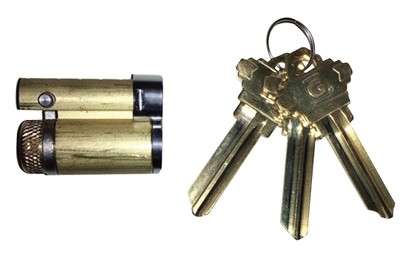 Full Size Format Interchangeable Core, 6 Pin Length, Brass, US4 Satin