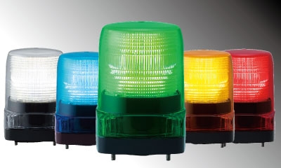Outdoor rated LED warning light, 24V DC, UL 1638, 110 flash/min, White