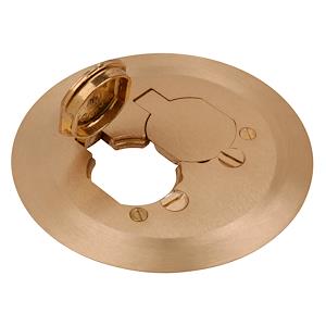 Carpet Plate, 5-3/4 in. Diameter, Brass, Flush, GFCI