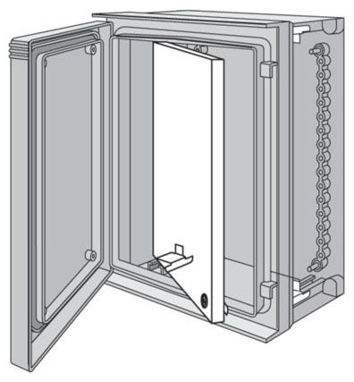 Swing-Out Enclosure Panel,White,Mild Steel,Powder Coated,WxH: 17 x 21.1 ...