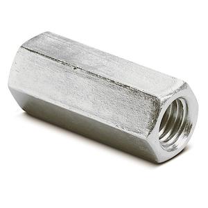 Threaded Rod Coupling, 7/8 in. Lg, Steel, 1/4 in. Rod, Gold Galvanized