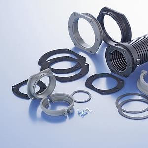 Straight Flange, Black, Polyamide 6, -40 to 105 C, 42mm L