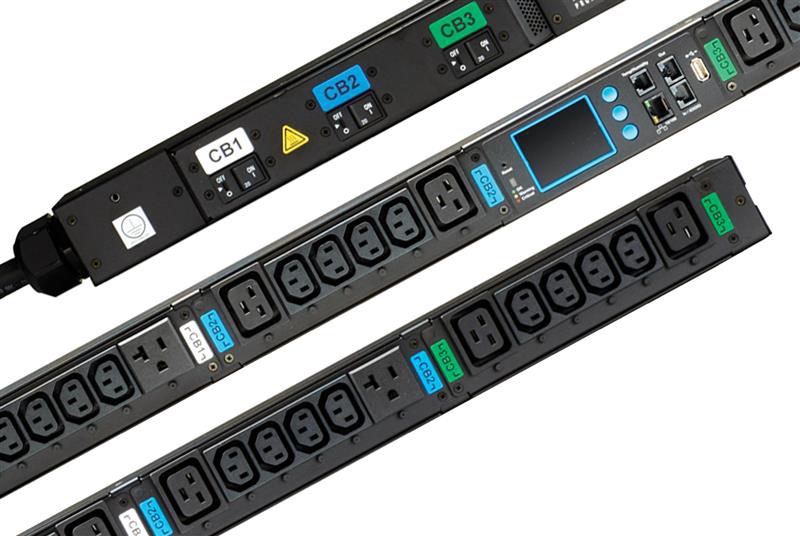 EConnect Vertical PDU, Monitored, 3-Phase, 36xC13, 6xC19, IEC 60A 3P+E ...