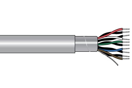 Multi-Pair Cable, 1000 ft. L, 300 Vrms, 18 AWG, Stranded, 4 Pair Twisted