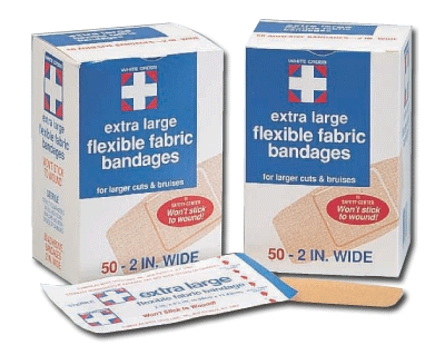American White Cross Extra Large Fabric Bandages: 2" X 4", 50/Box
