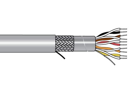 Multi-Pair Cable, 1000 ft. L, 300 V, 22 AWG, Stranded, Slate