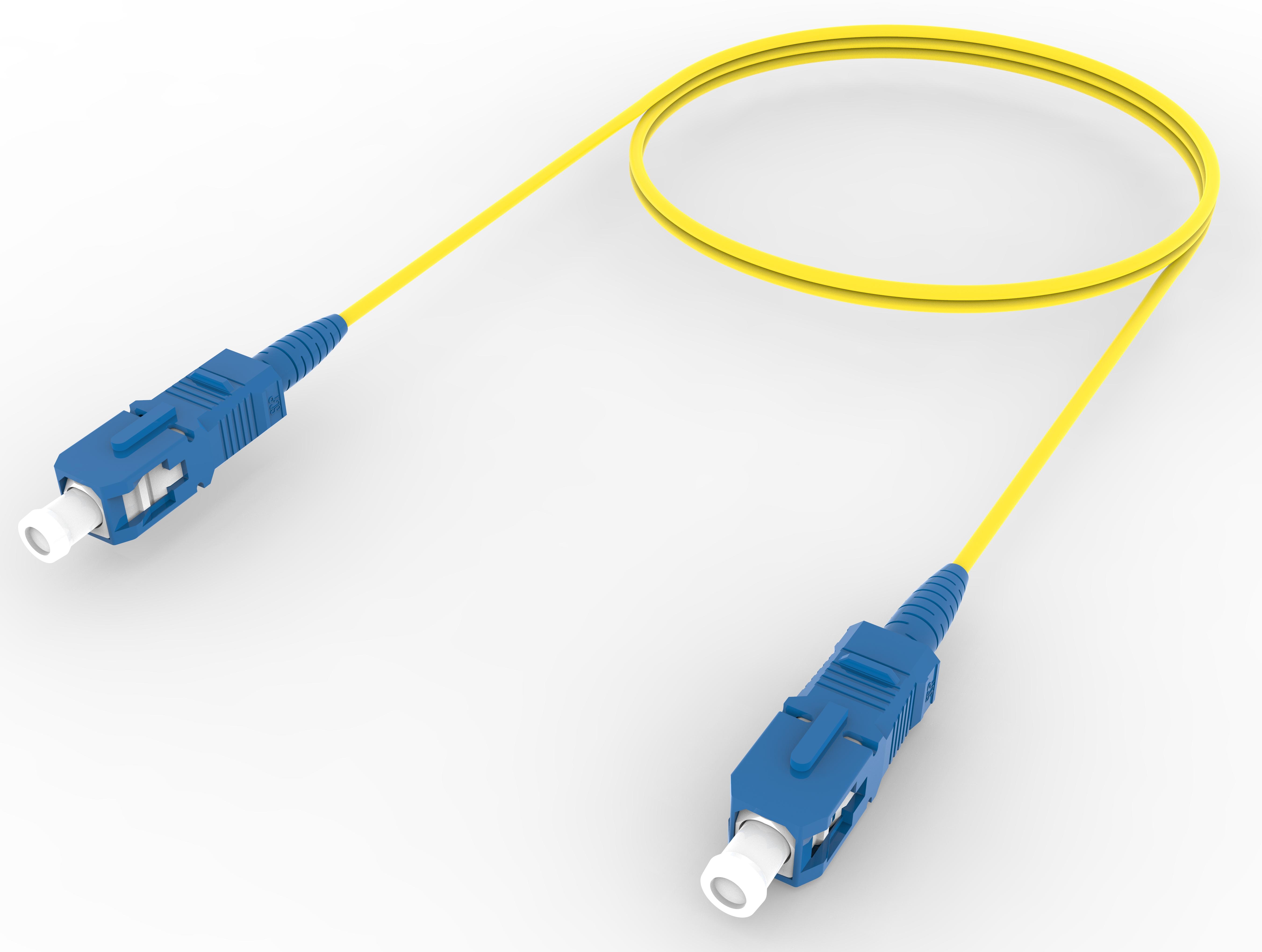 Fiber Optic Patch Cord, L: 2 m, SC/UPC, SC/APC, Yellow, Single Mode