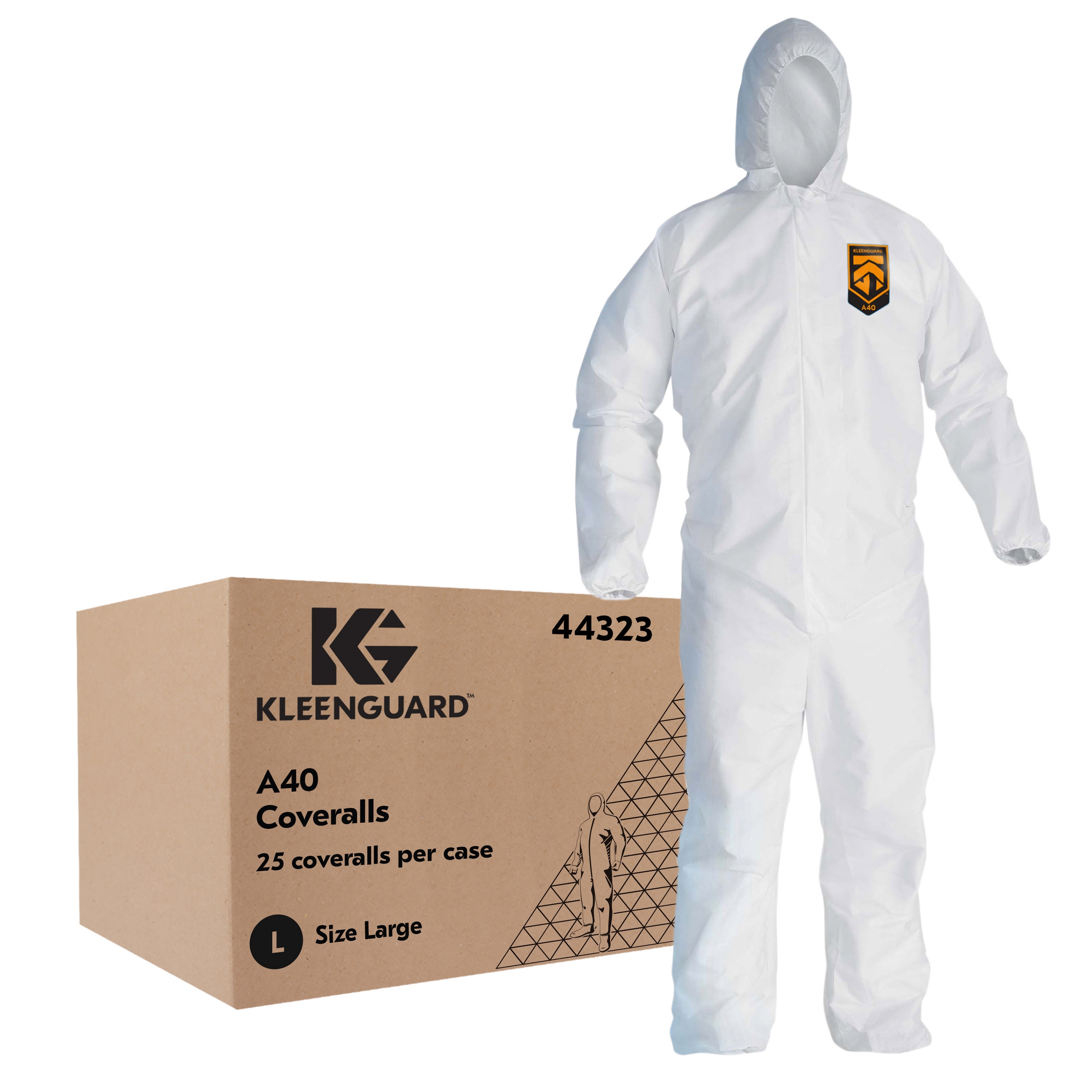 Coveralls, Elastic Wrists, Ankles and Hood, Large