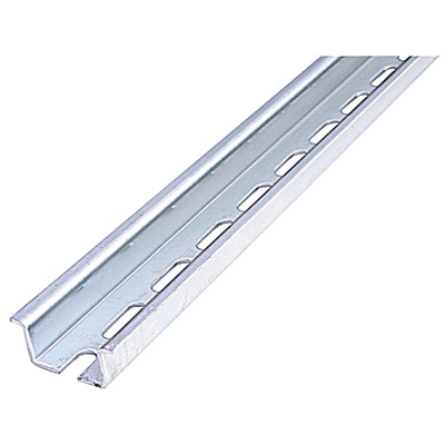 DIN Rail,Silver,Steel,Pre-punched symmetrical,WxLxH: 1.38 x 0.59 x 78 ...
