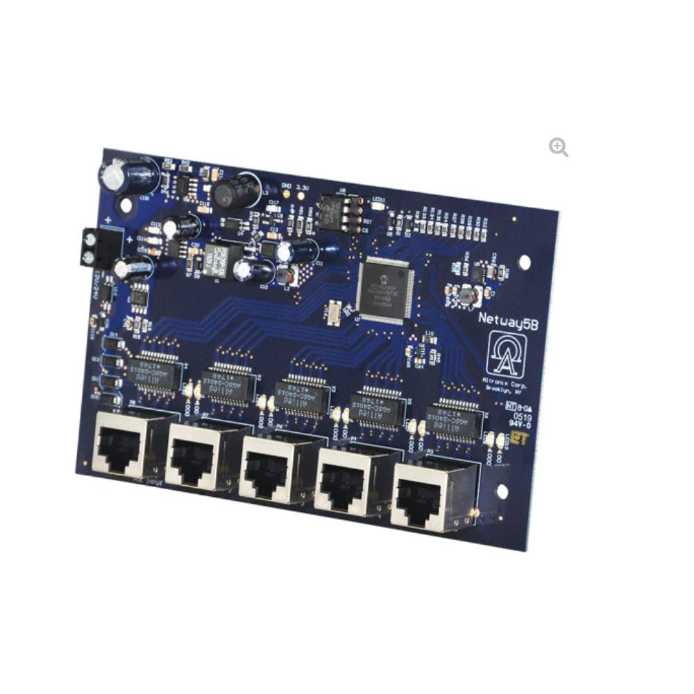 PoE Switch Board, 5-Port, (5) 10/100/1000 Mbps PoE RJ45 Port ...