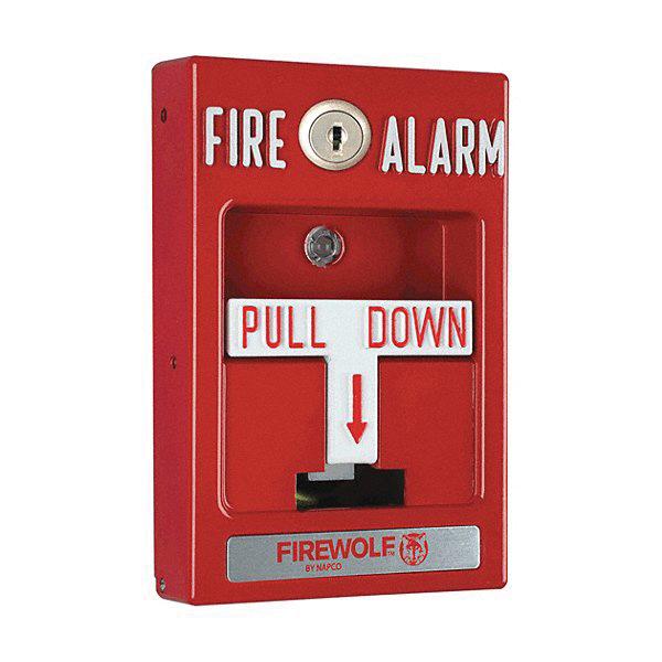 Conventional Manual Fire Alarm Pull Station, Single Throw, 125 VAC, 5-1 ...