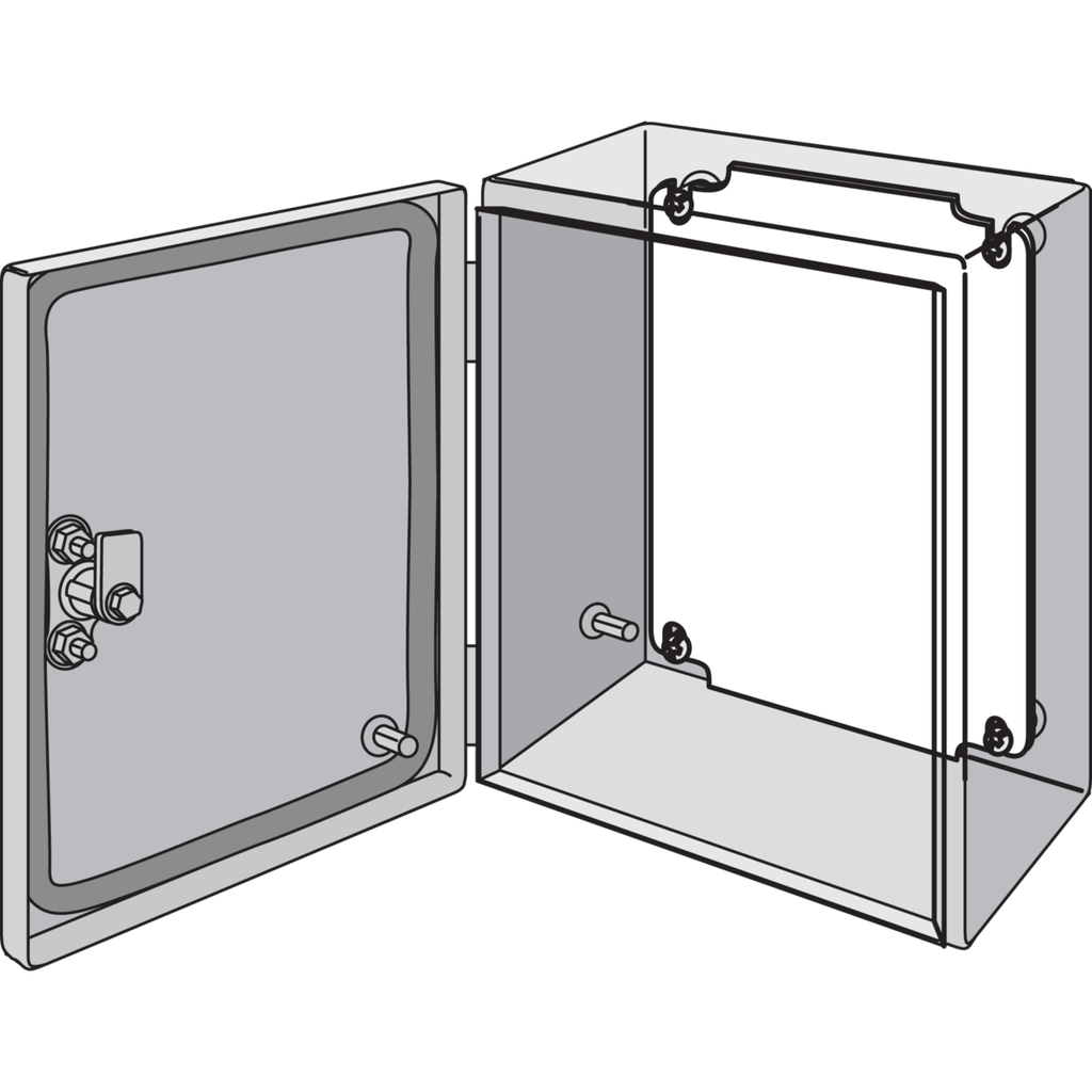 Enclosure Inner Panel,Unpainted,12 ga. Mild Steel,Galvanized,WxH: 5.16 ...